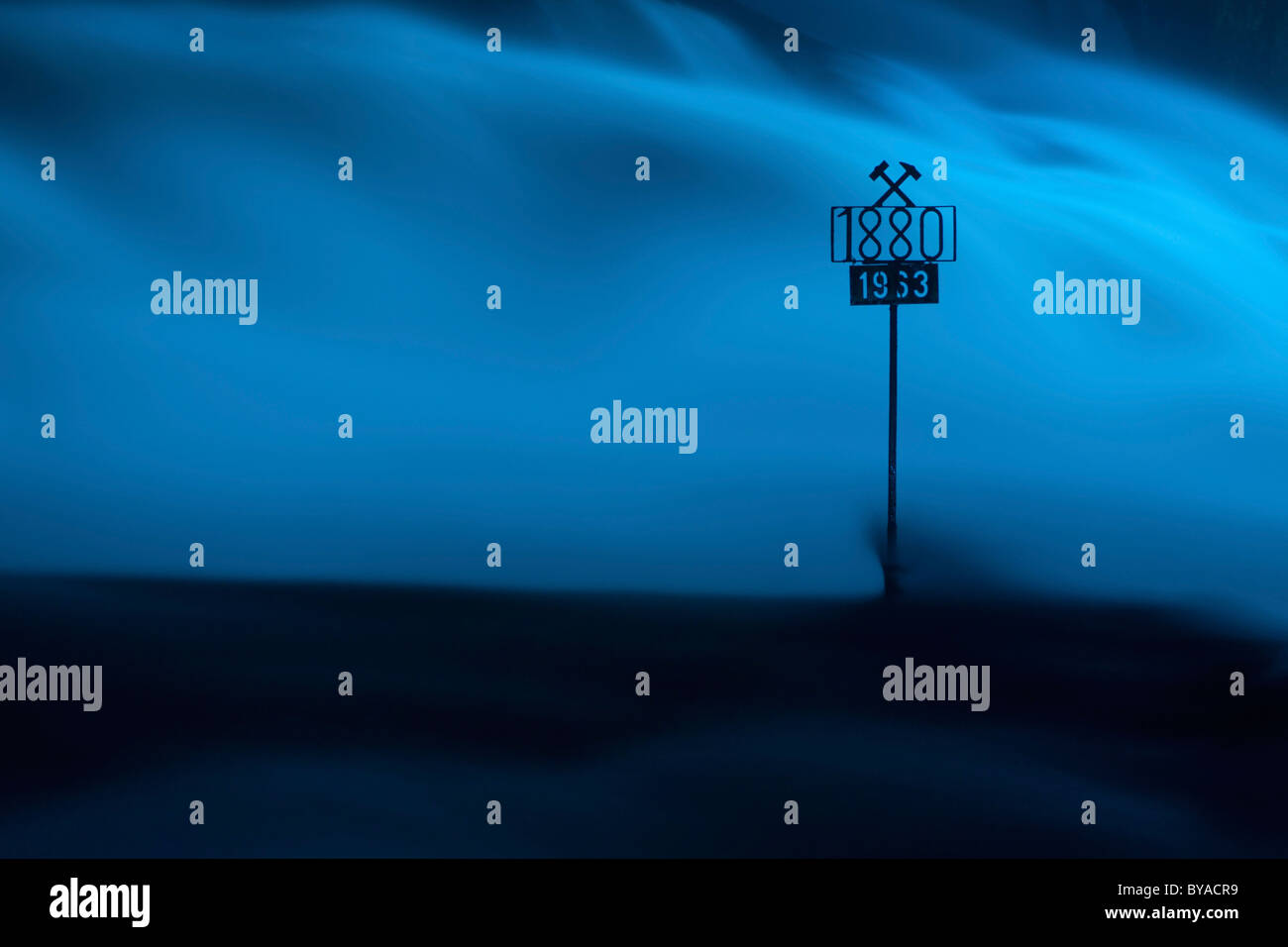 Night shot, Rhine Falls near Schaffhausen, brightly illuminated, the ...
