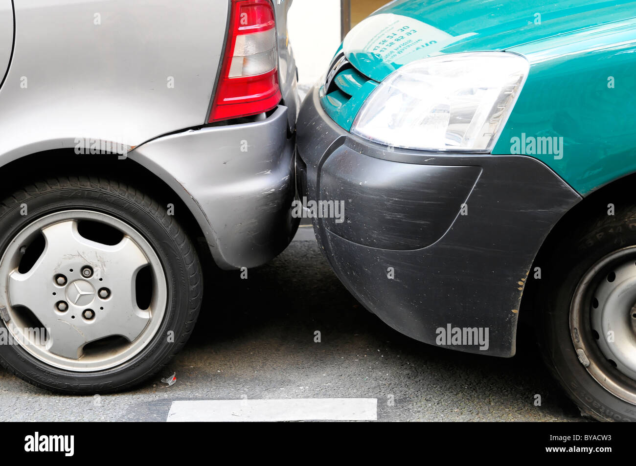 Accurate, difficult parking, Paris, France, Europe Stock Photo - Alamy