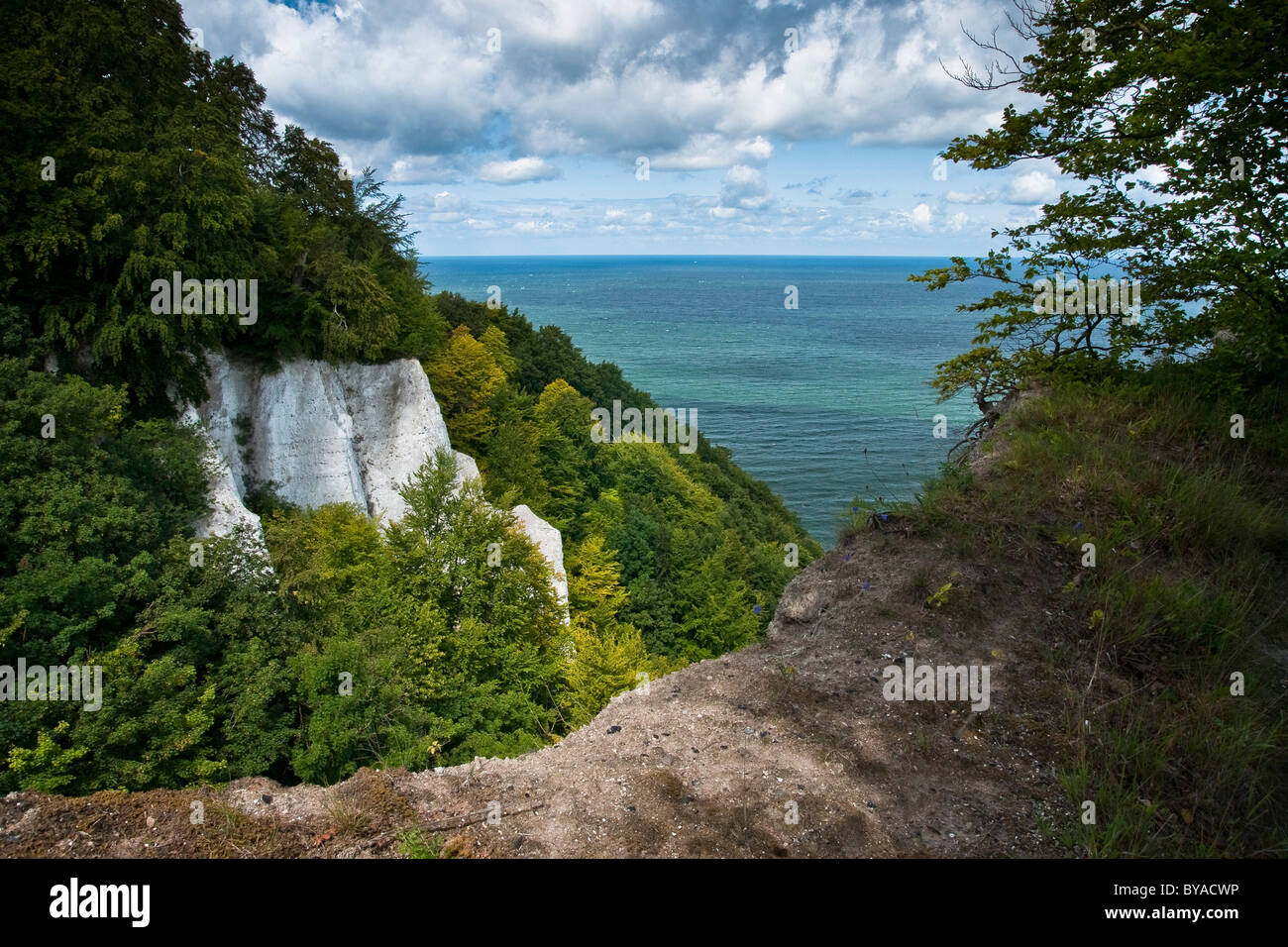 Cretaceous rocks, chalk cliffs, Jasmund National Park, Ruegen ...