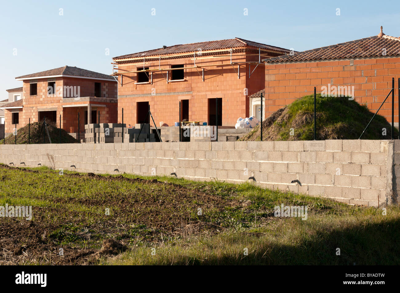 A new housing development being built on the edge of a French village ...