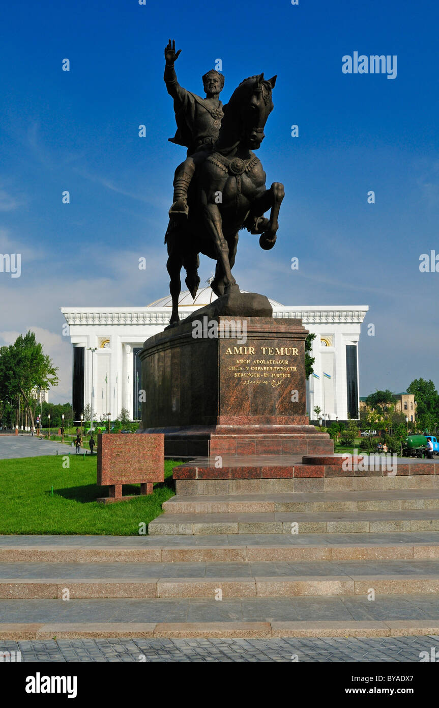 Amir Timur, Temur, Tamerlane Monument, statue at Amir Temur Square in ...