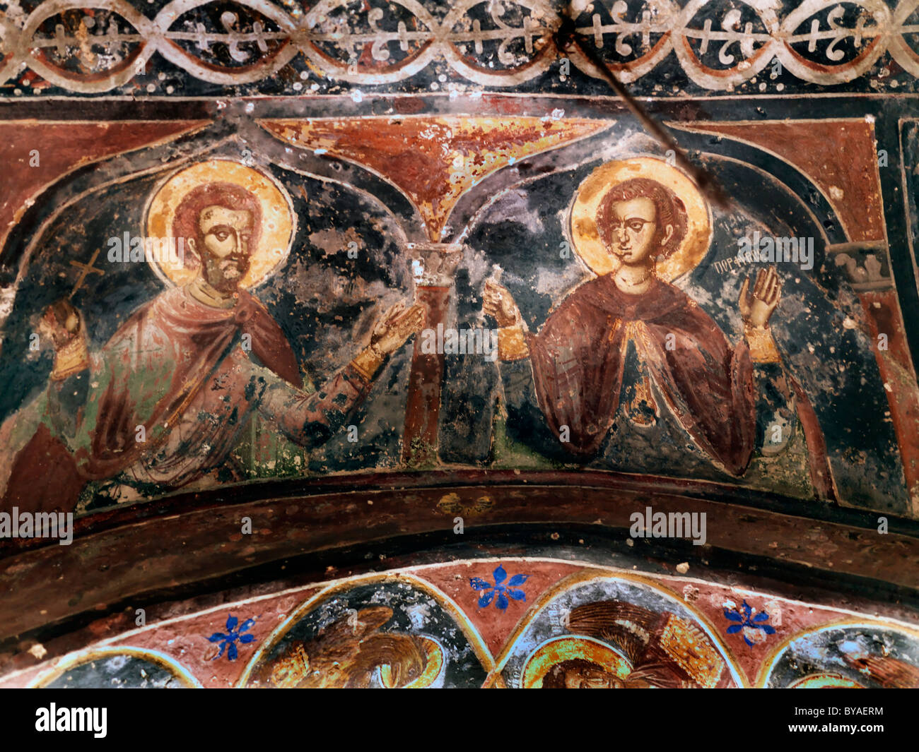 Chora Patmos Greece St John The Theologian Monastery Byzantine Frescoes ...
