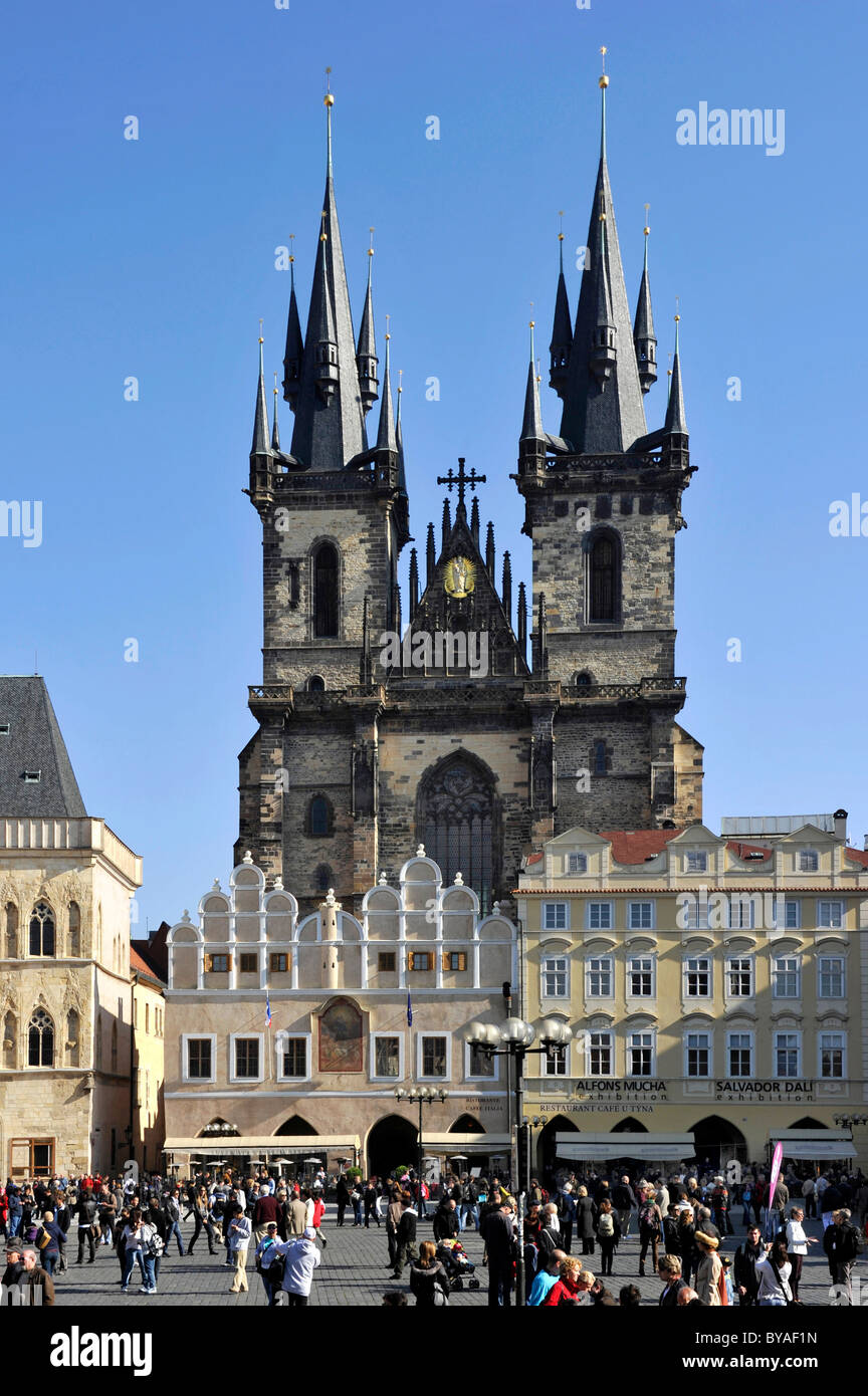Tyn School, Tyn Church, Old Town Square, historic district, Prague ...