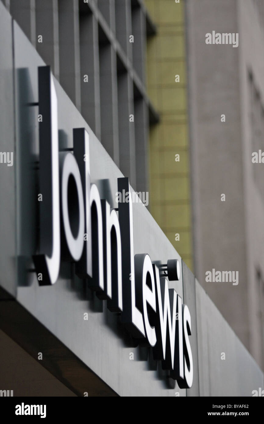 A close up of the John Lewis sign on their department store in Oxford ...
