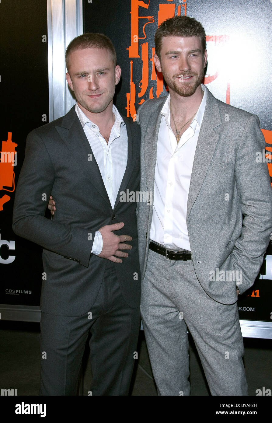 BEN FOSTER JON FOSTER THE MECHANIC PREMIERE. CBS FILMS HOLLYWOOD LOS ...