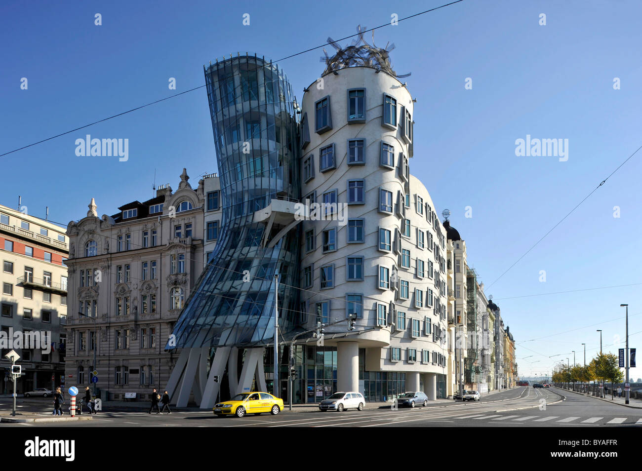 Dancing House or Ginger and Fred, by Frank Gehry, Prague, Bohemia ...
