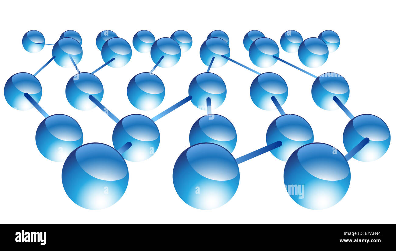 Set of multiple 3D connection points for networking Stock Photo - Alamy