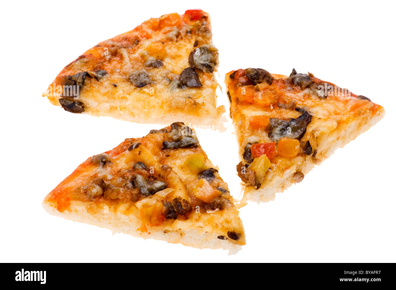 object on white - food sliced pizza Stock Photo - Alamy