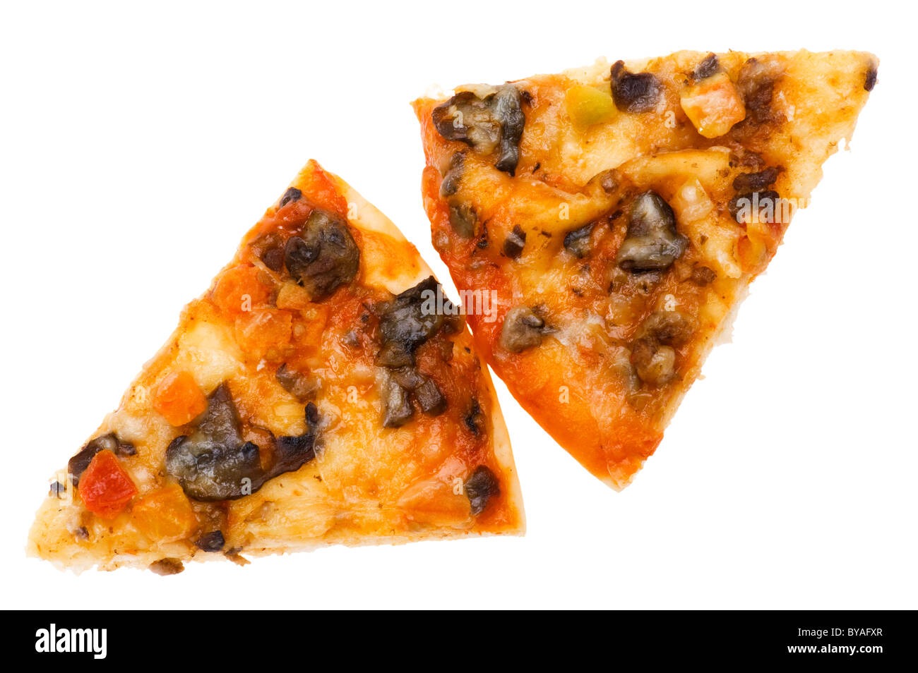 object on white - food sliced pizza Stock Photo - Alamy