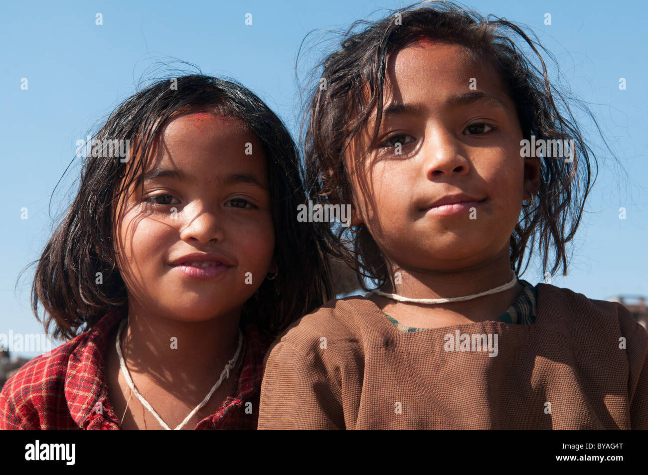 Nepali girls portrait, Kathmandu, Nepal Stock Photo - Alamy