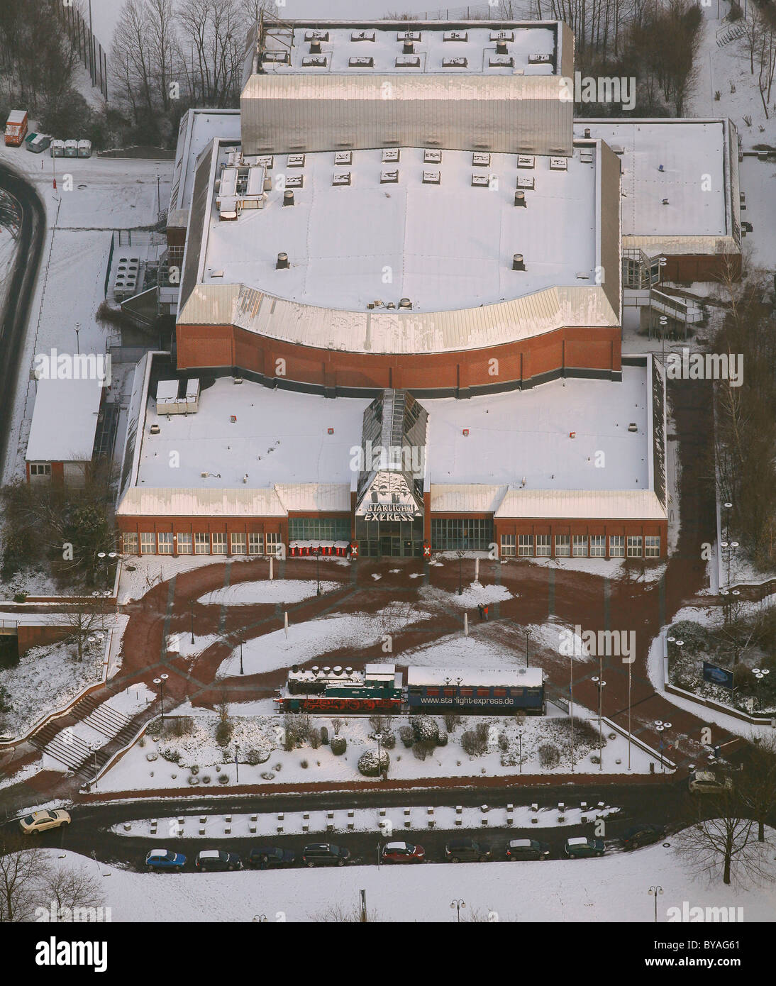 Aerial view, Starlight Express Theater, Bochum, Ruhrgebiet region ...