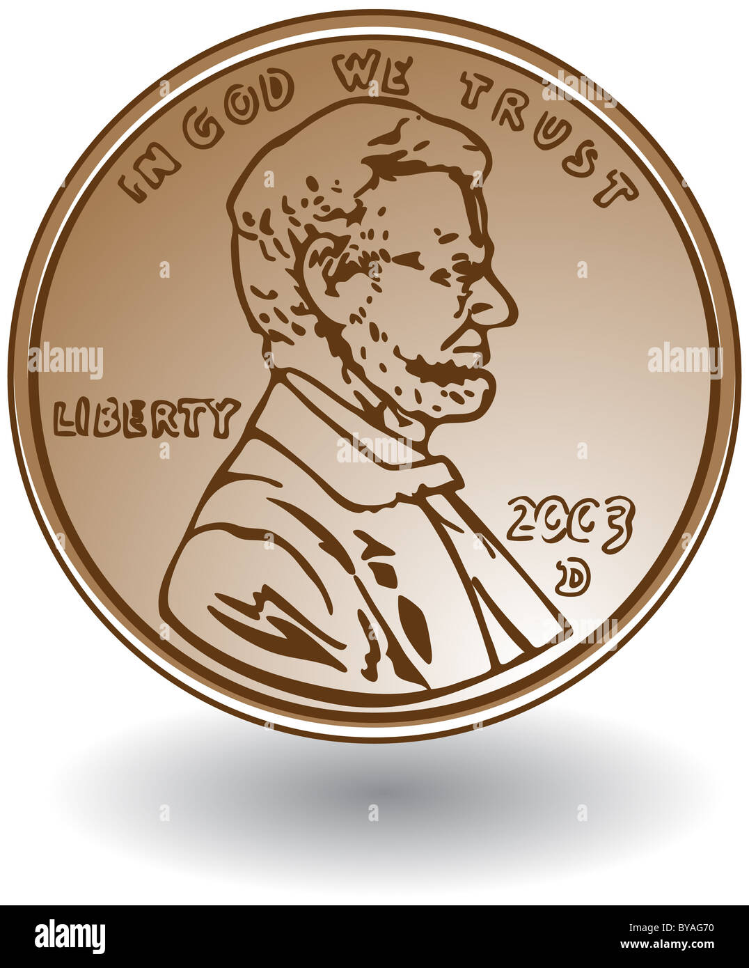 3D image of a penny Stock Photo - Alamy