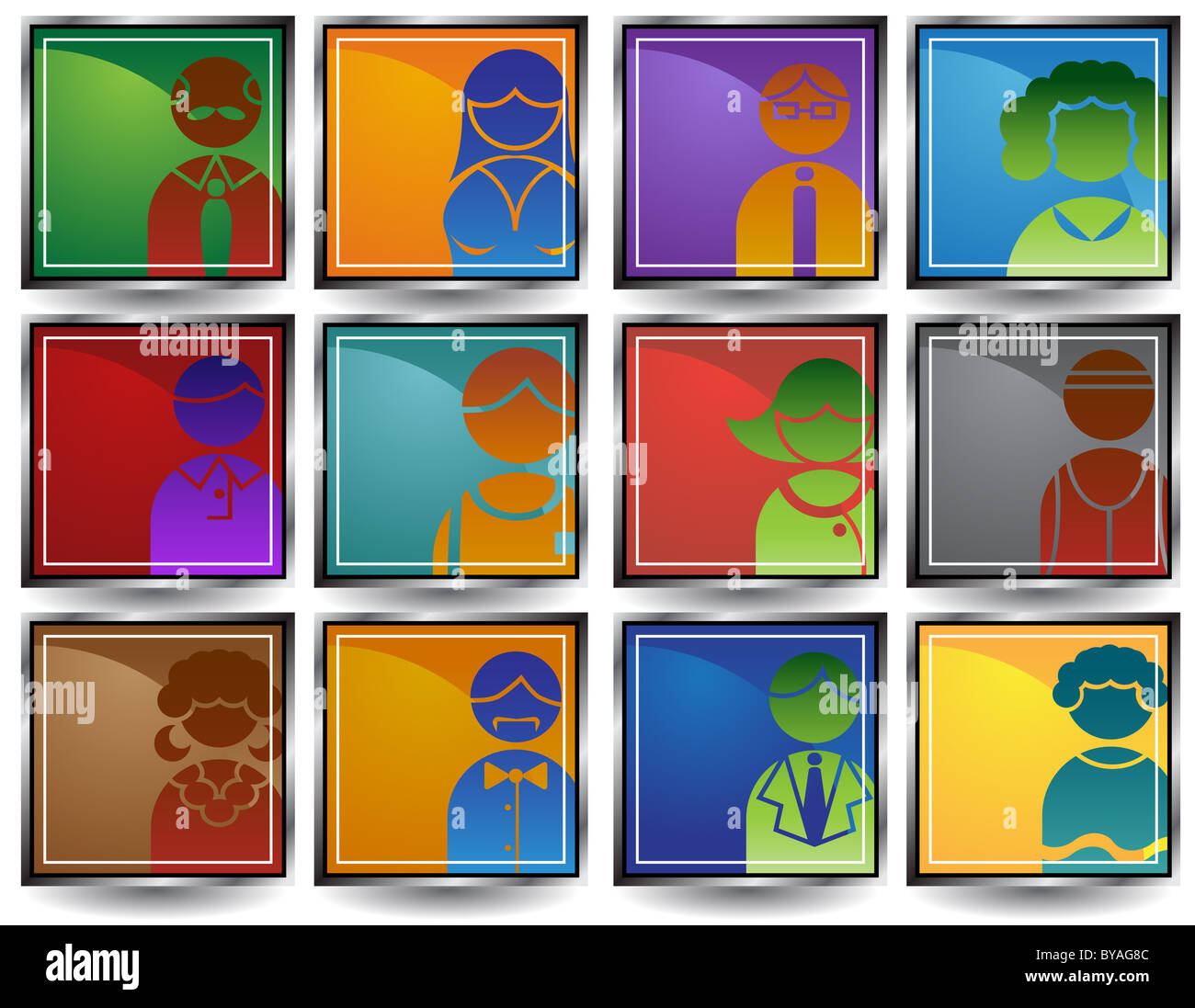 An image of a set of people icons Stock Photo - Alamy