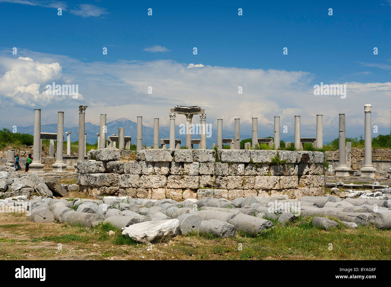 Columns at the excavation site of perge hi-res stock photography and ...