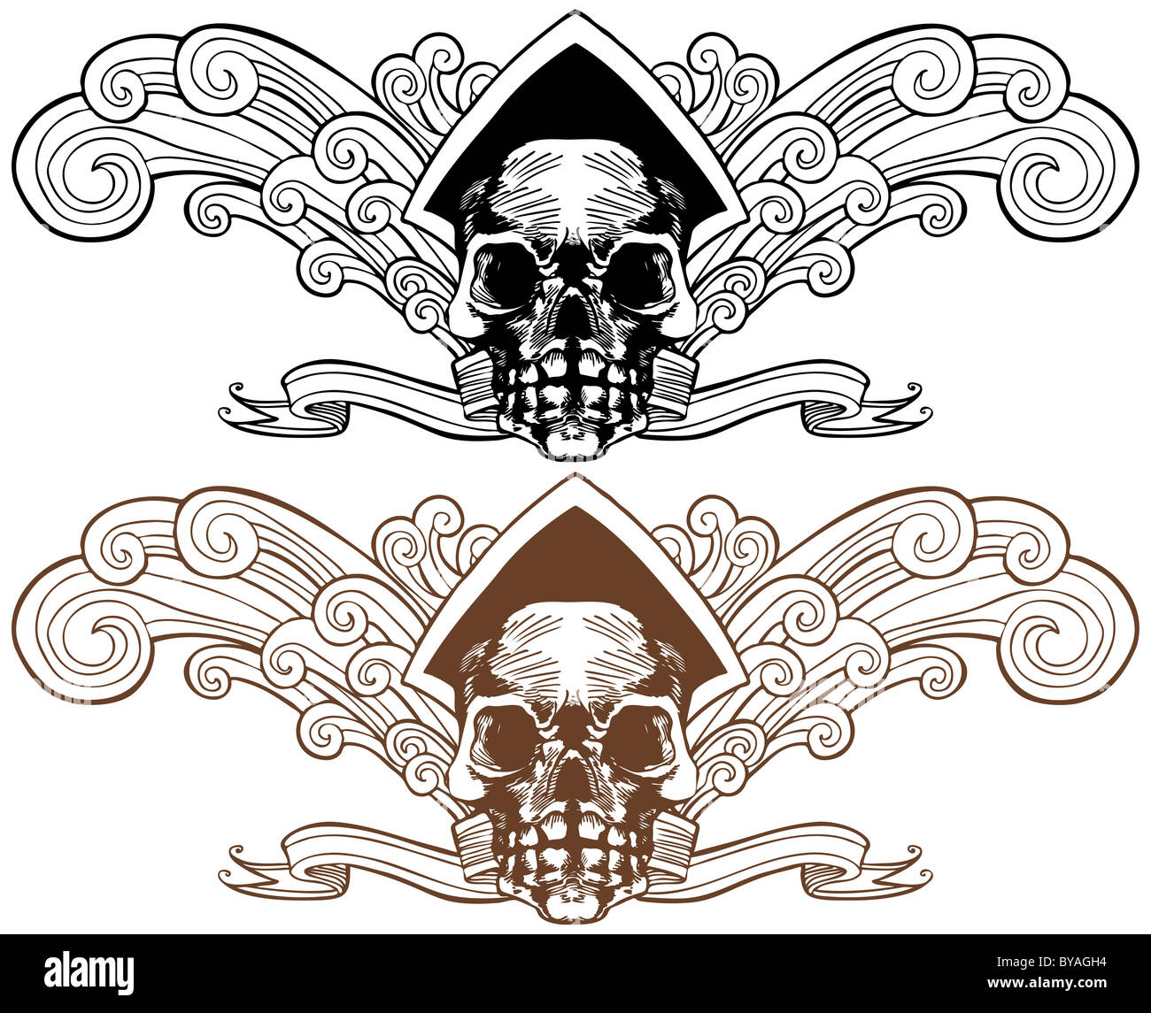 A skull themed design element Stock Photo - Alamy