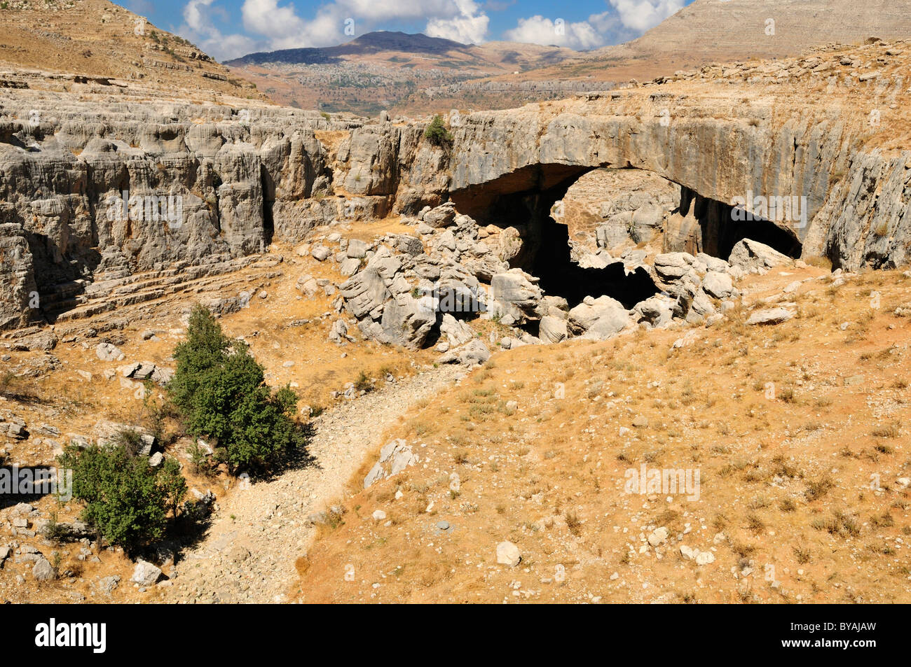 Kfardebian natural bridge near Faqra, Lebanon, Middle East, West Asia ...