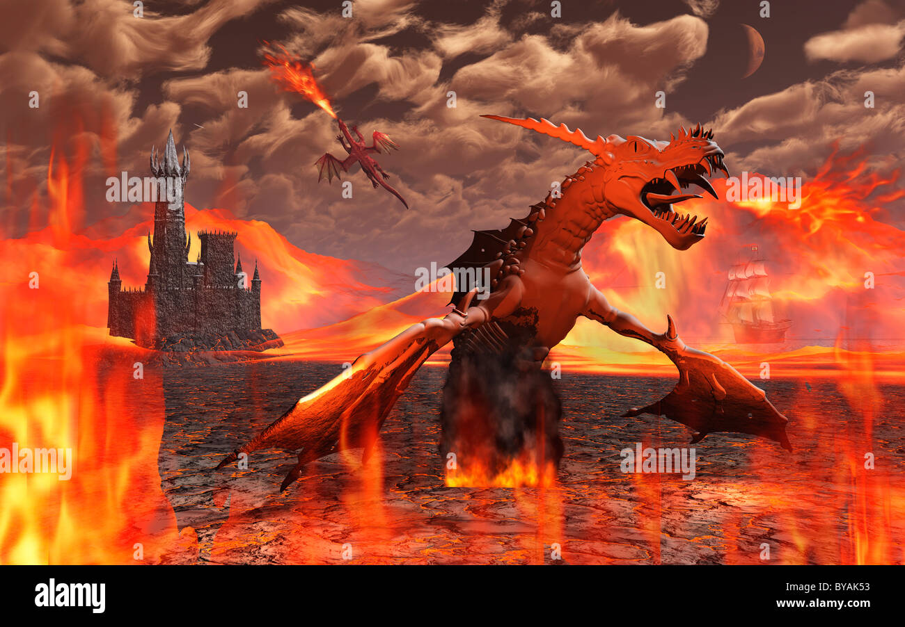 Fire breathing dragons hi-res stock photography and images - Alamy