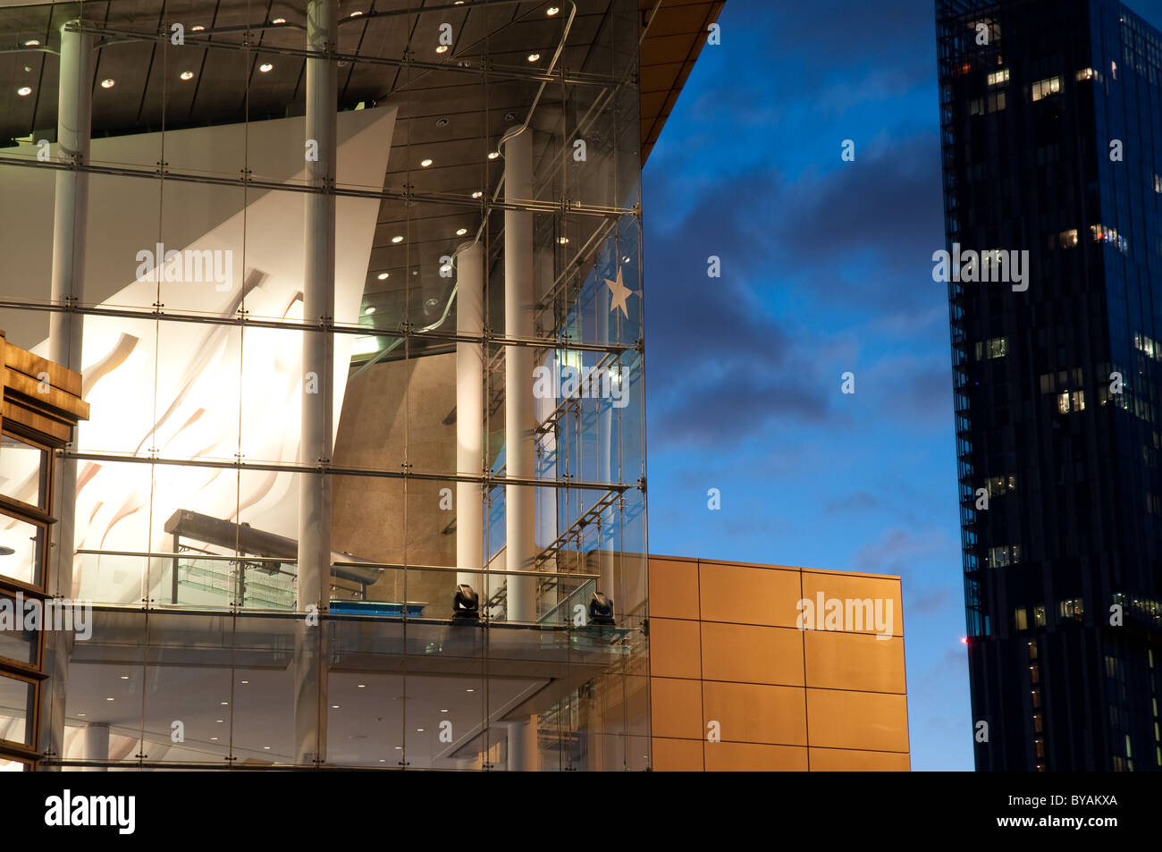 Bridgewater Hall ,opened 1996,international concert venue, with Beetham ...