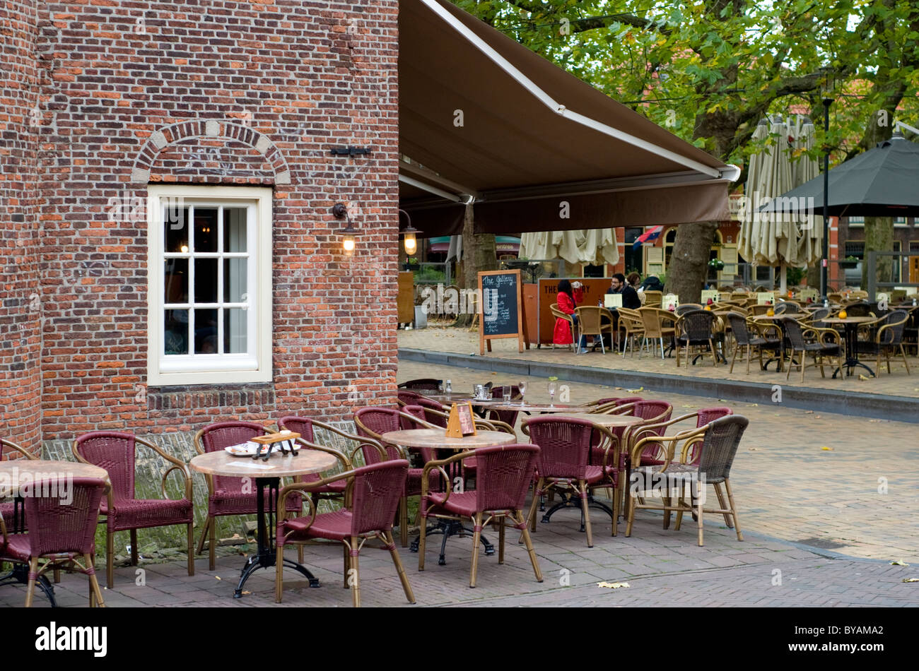 Bars and cafes in the Dutch town of Delft Stock Photo - Alamy