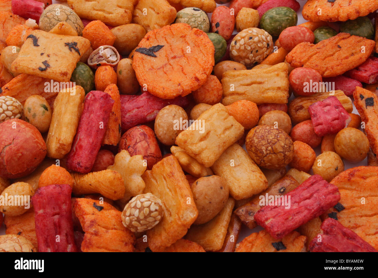 Rice Crackers or cakes, the tast of Asia Stock Photo - Alamy