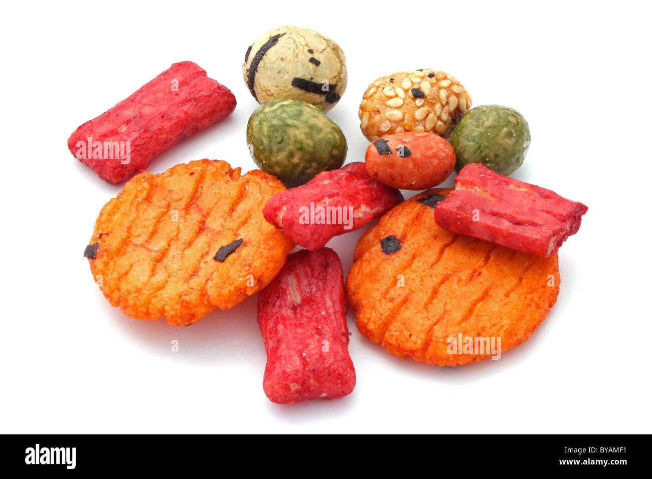 Rice Crackers or cakes, the tast of Asia Stock Photo - Alamy