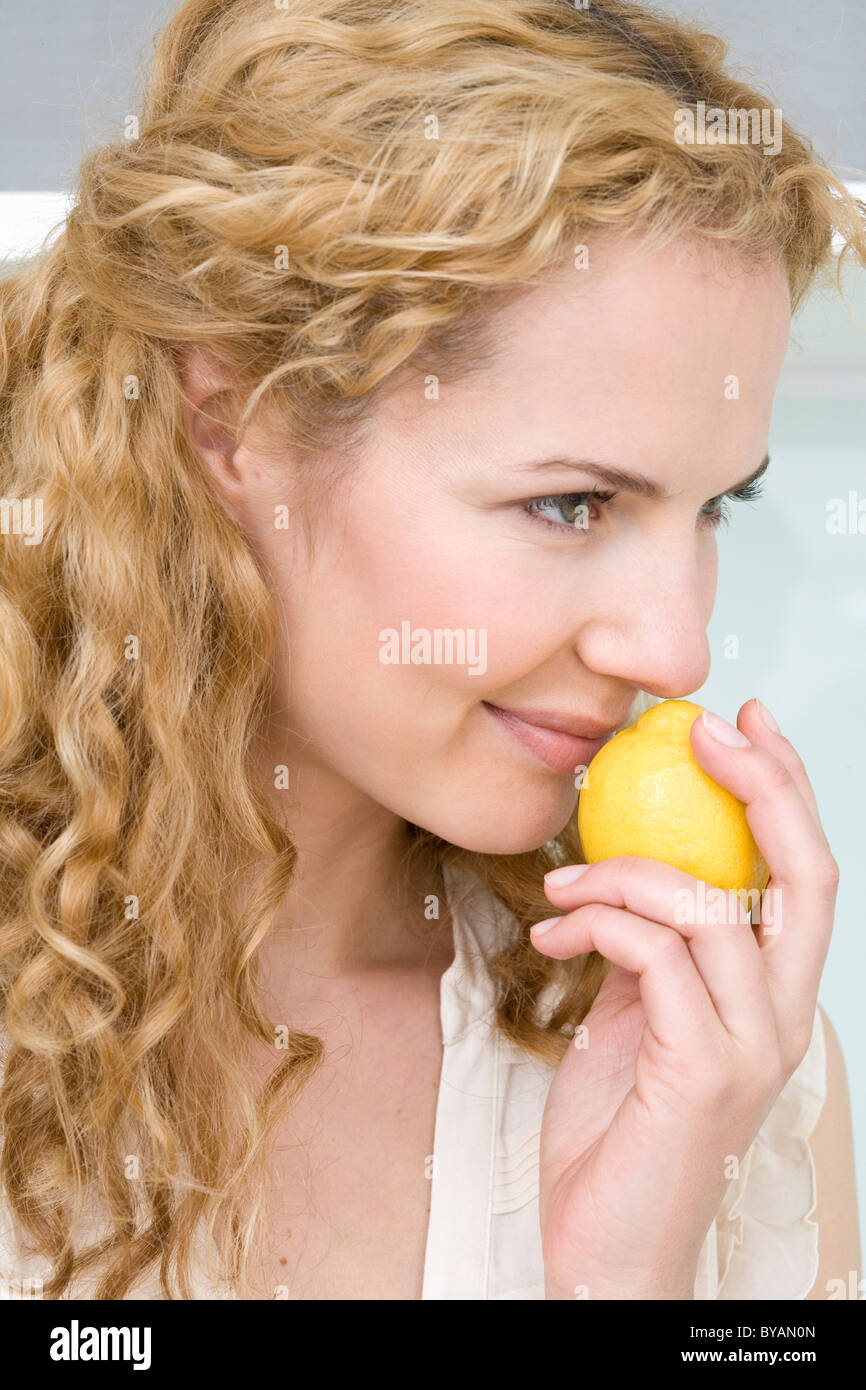 Smelling lemon hi-res stock photography and images - Alamy
