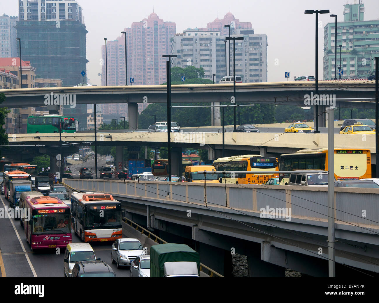 Guangzhou traffic on motorways around Shamian Island Stock Photo - Alamy