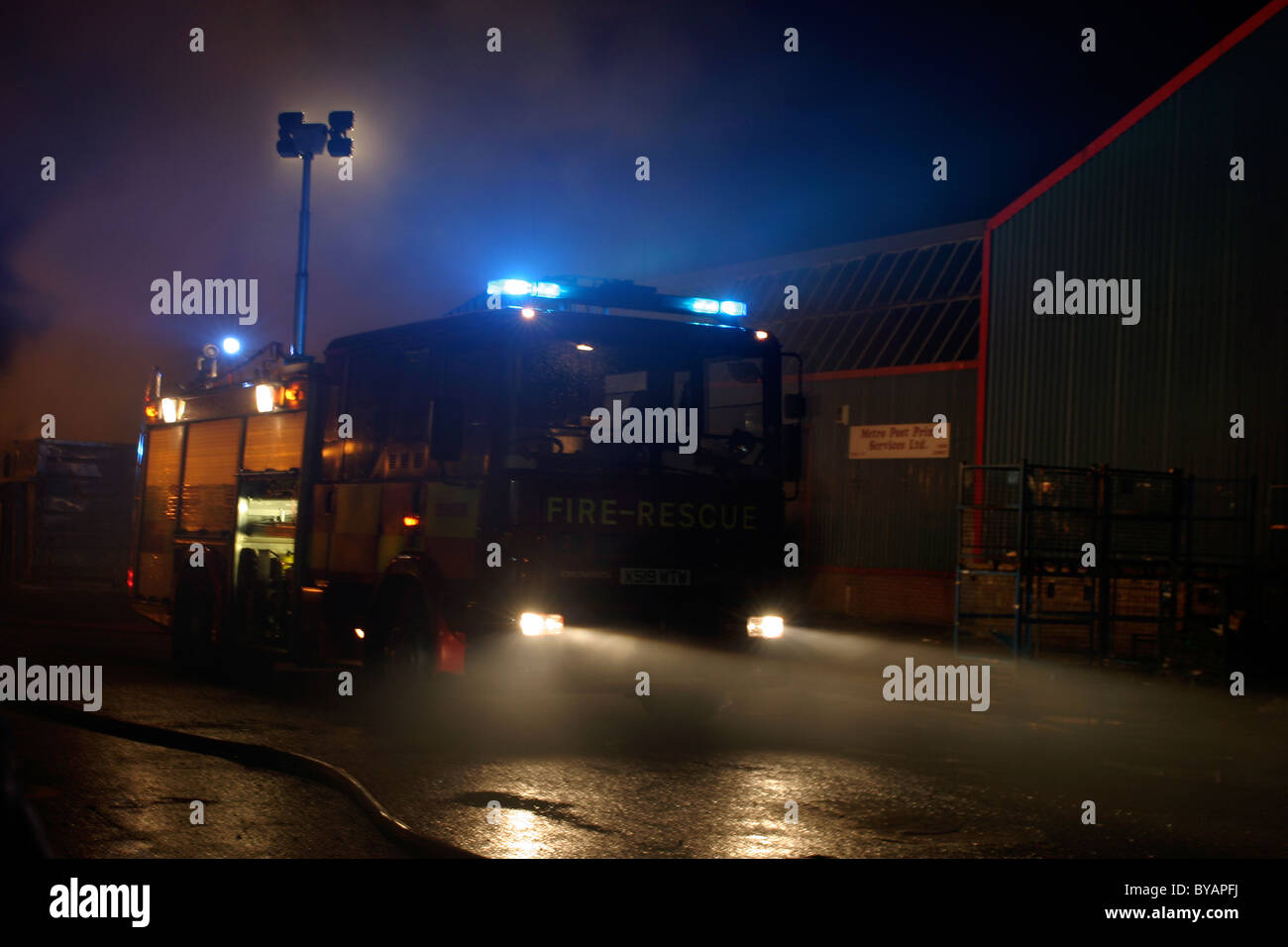 ECFRS fire engine at night Stock Photo - Alamy