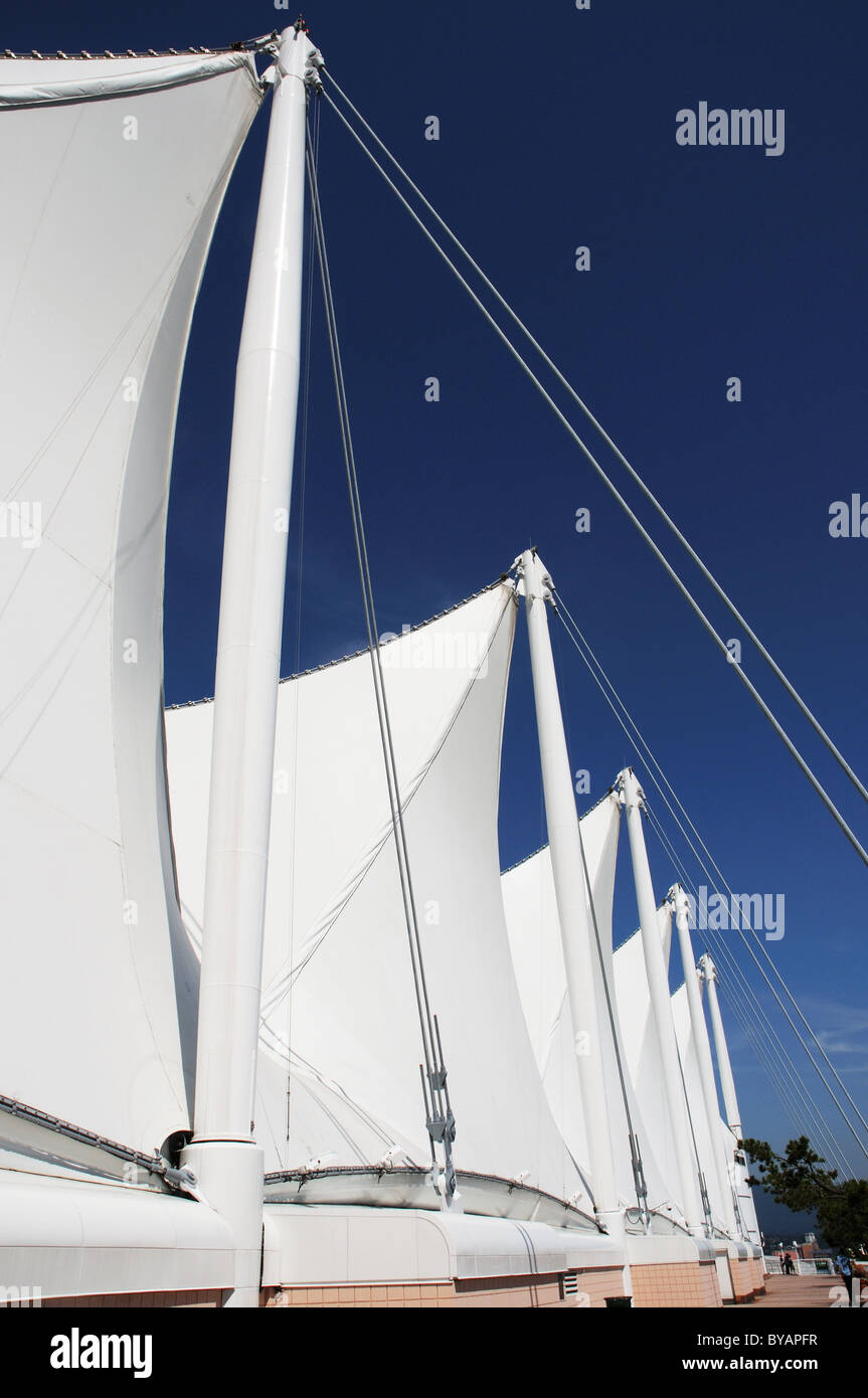 White sails architectural motifs at Canada Place, Vancouver Stock Photo ...