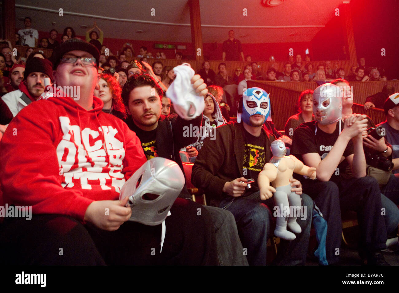 Group of Lucha Libre fans (Mexican wrestling) during a exhibition in ...
