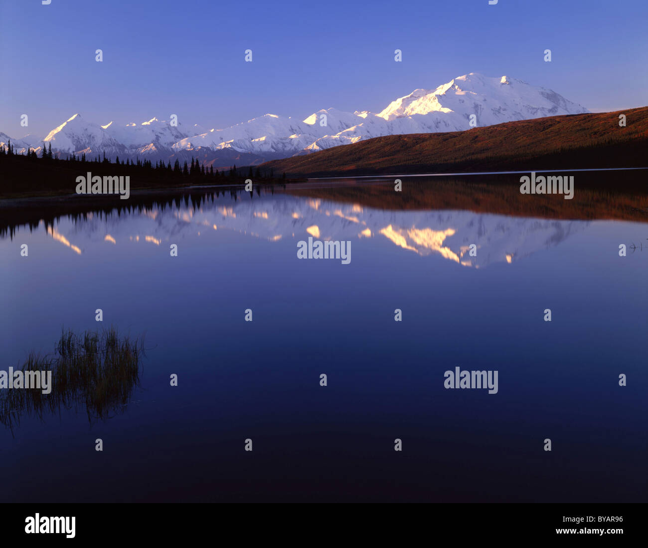 Sunrise, Wonder Lake, Reflection, Mount McKinley, Mt. McKinley, Denali ...