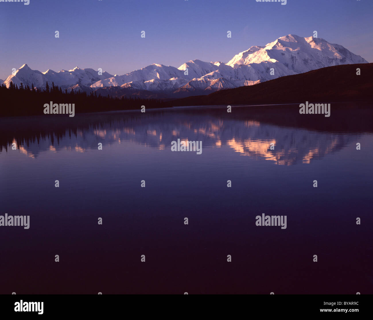 Sunrise, Wonder Lake, Reflection, Mount McKinley, Mt. McKinley, Denali ...