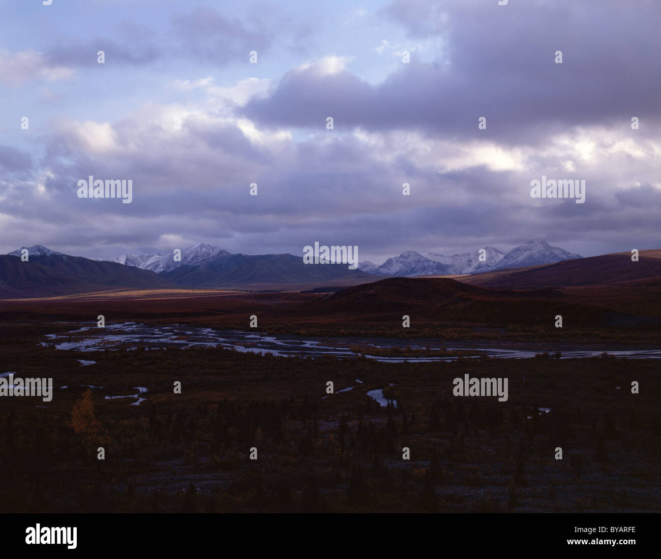 Fall, Sunset, Savage River, Denali National Park, Alaska Stock Photo ...