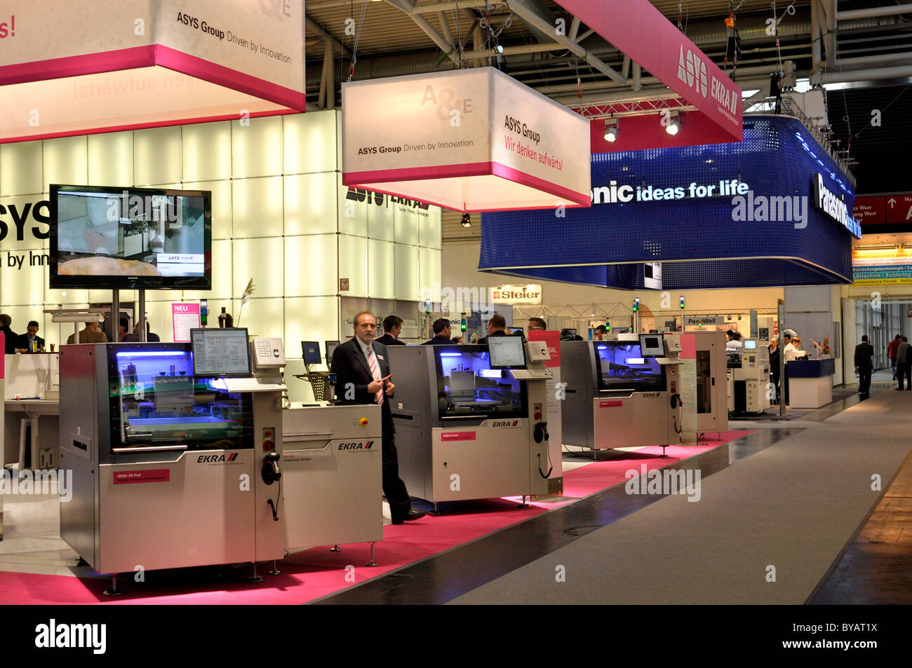 Trade fair booths, ASYS and Panasonic, Productronica, Trade Fair for ...