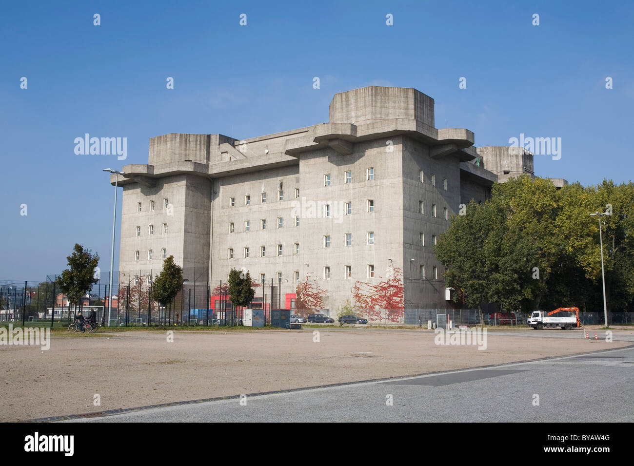 Bunker on Heiligengeistfeld, field of the Holy Spirit, Hamburg, Germany ...
