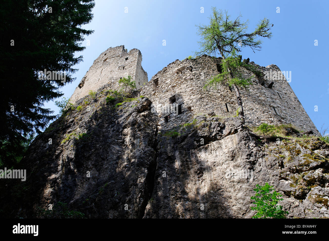 Hauenstein Castle ruins on the trail of Oswald von Wolkenstein near ...