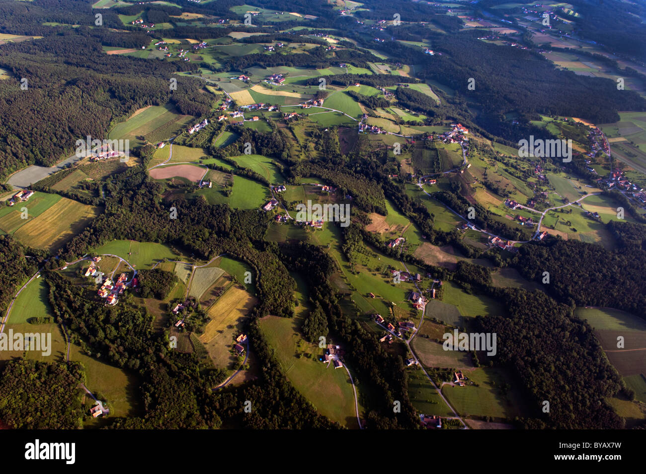 Aerial Eastern Styria, Austria Stock Photo - Alamy