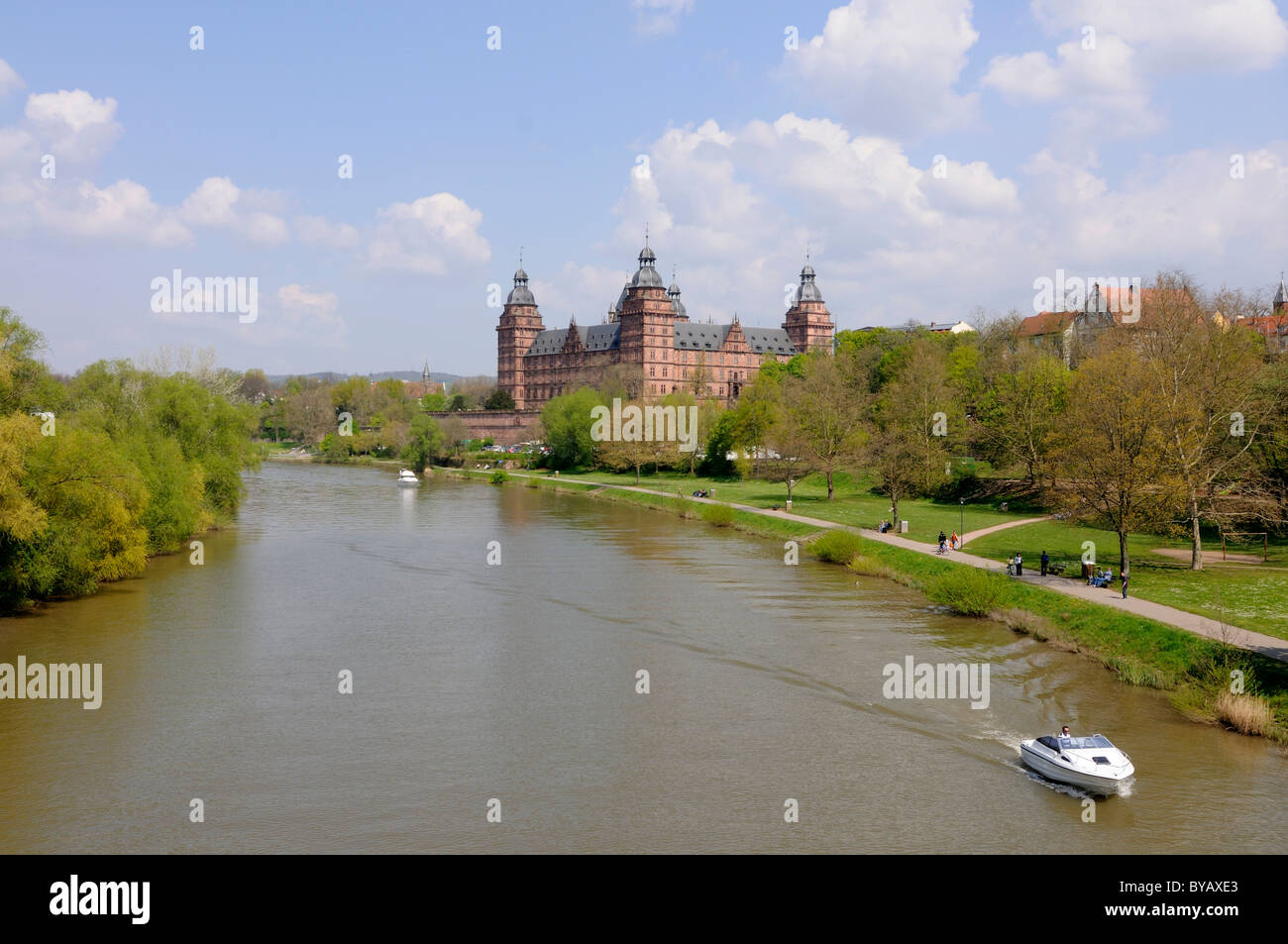Schloss Johannesburg Castle, Main river, Aschaffenburg, Bavaria ...