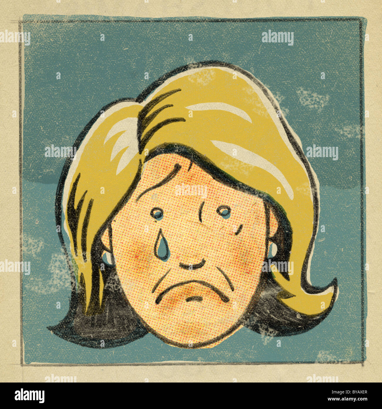 Retro crying hi-res stock photography and images - Alamy