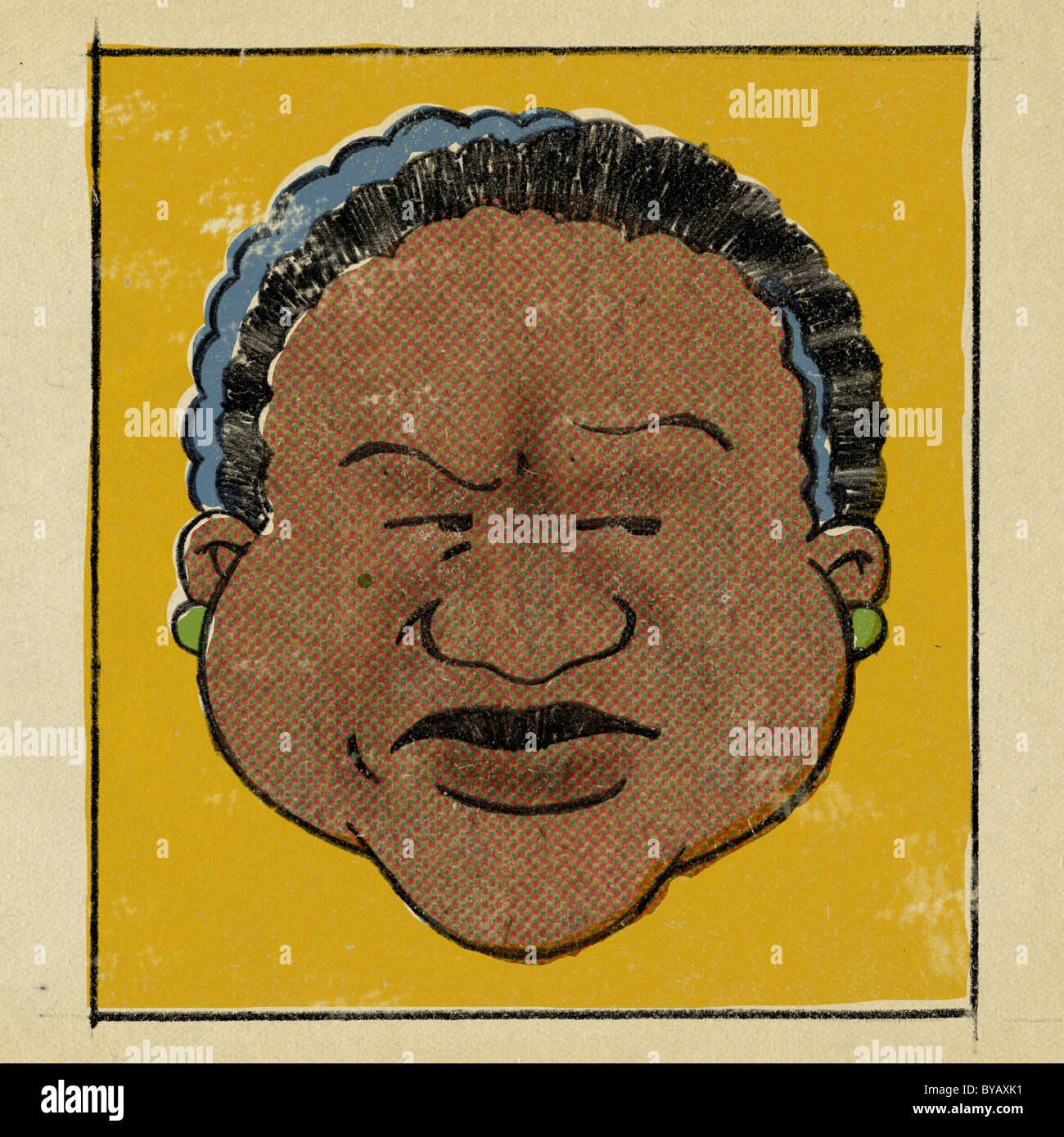 Illustration of a wary looking person Stock Photo - Alamy