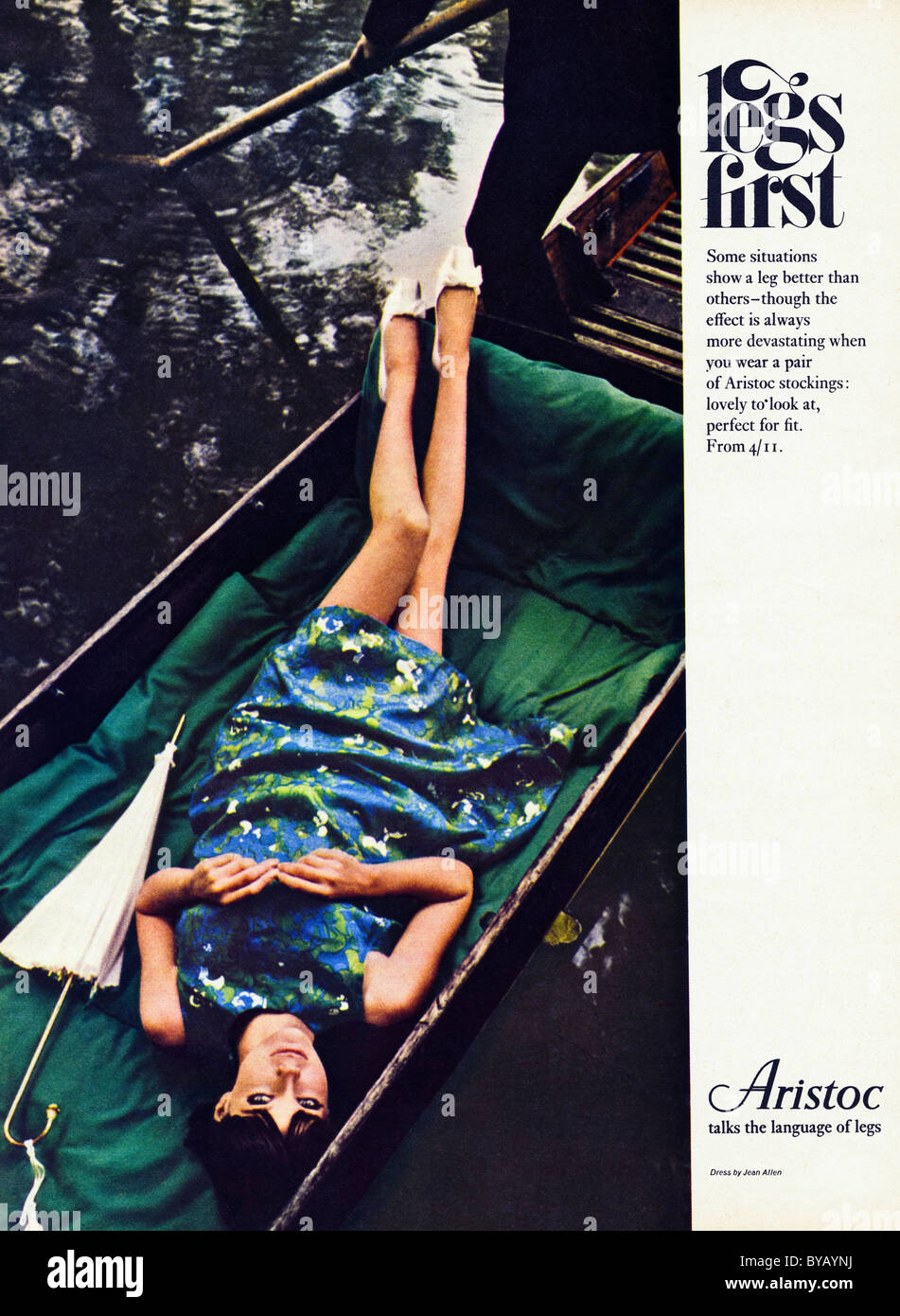 1960s colour advertisement for ARISTOC stockings in women's fashion ...