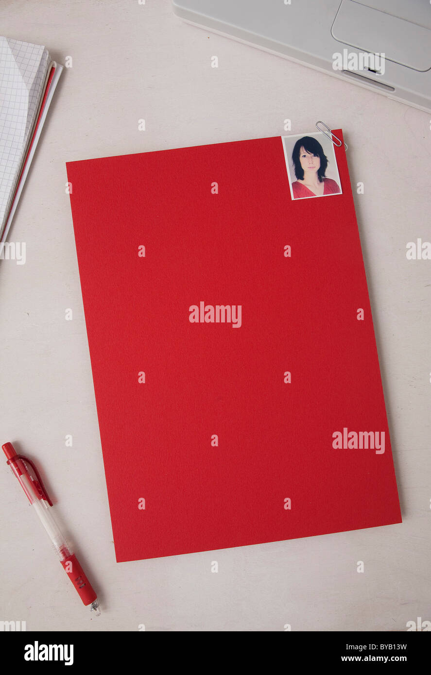 Job application file with photo Stock Photo - Alamy