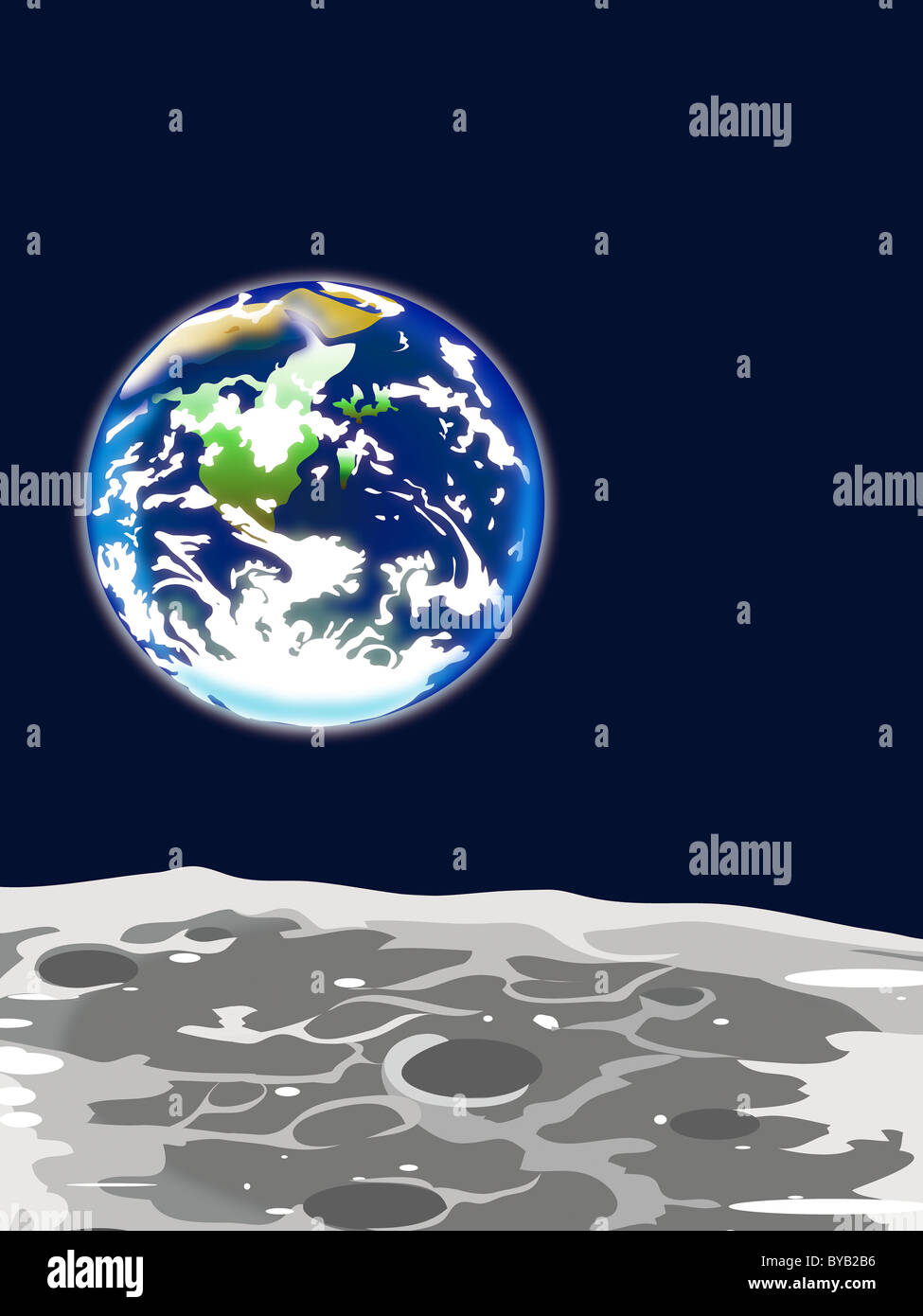 Earth view from moon surface hi-res stock photography and images - Alamy