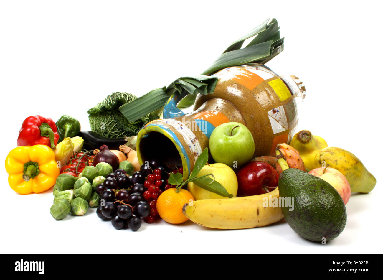 Composition of several fruits and vegetables Stock Photo - Alamy