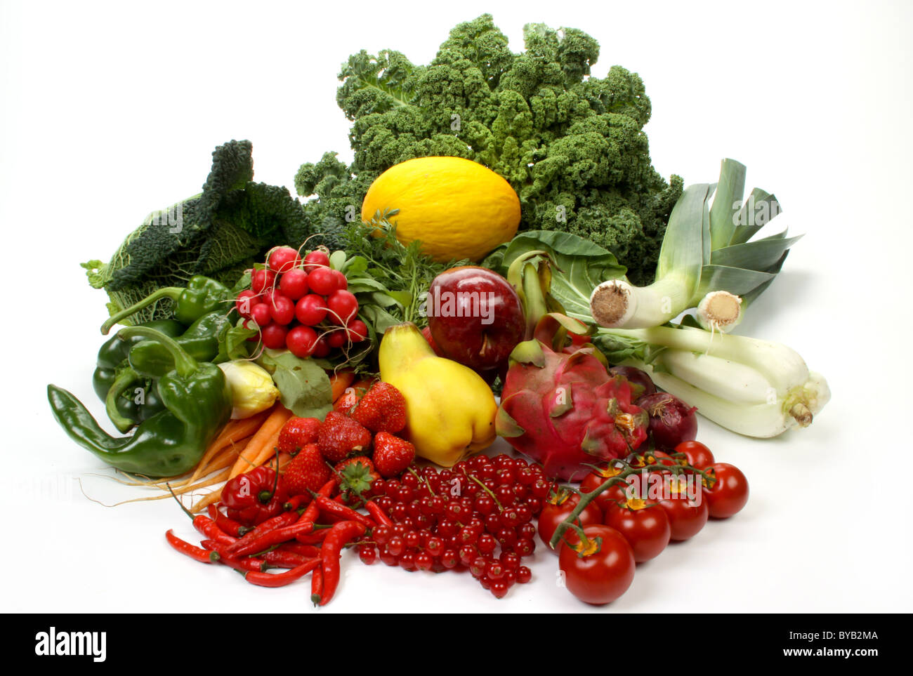 Composition of several fruits and vegetables Stock Photo - Alamy