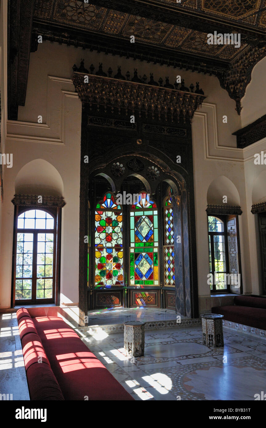 Oriental living room in the historic Beit ed-Dine, Beiteddine Palace of ...
