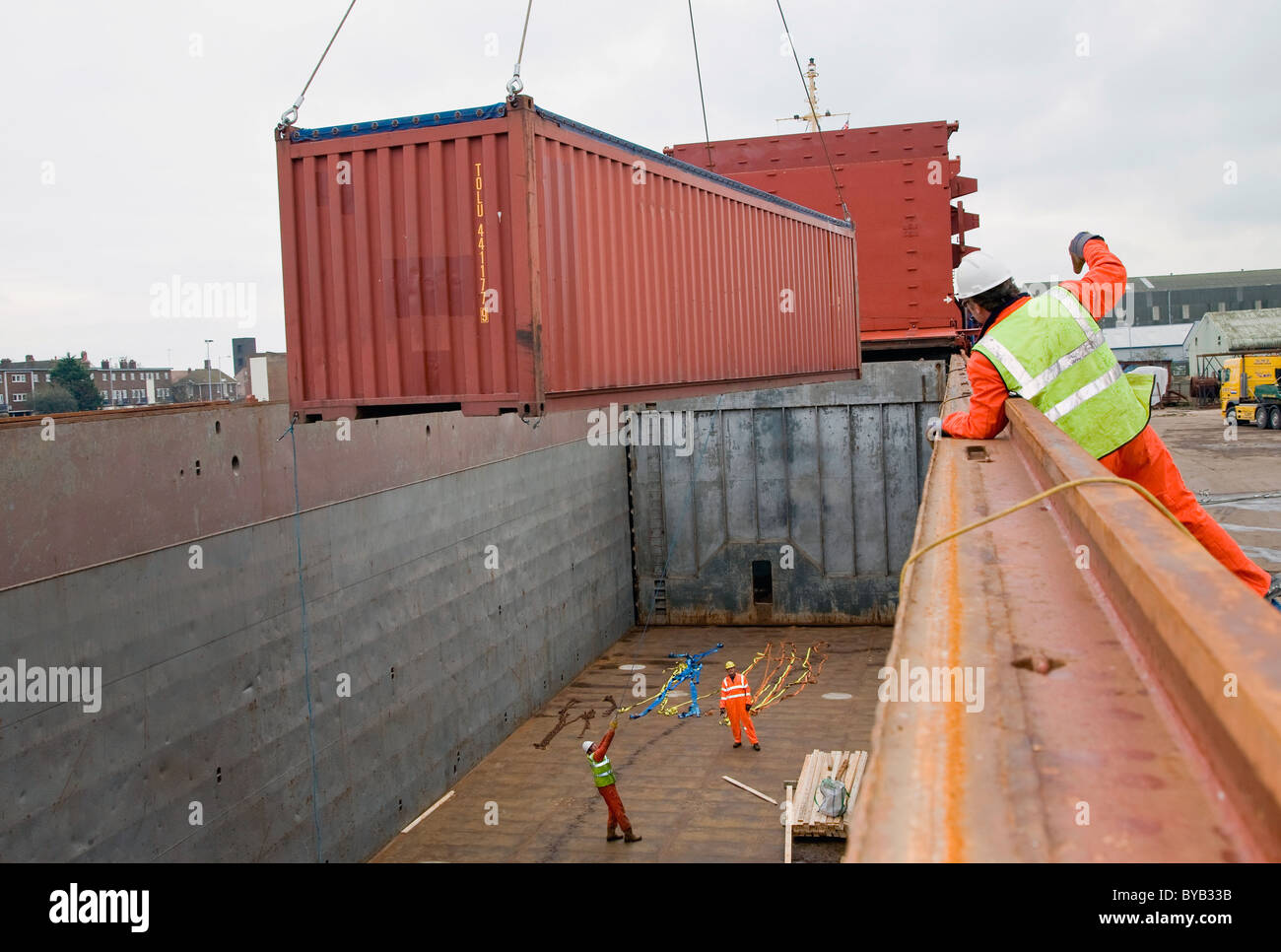 Container hold at cargo ship hi-res stock photography and images - Alamy