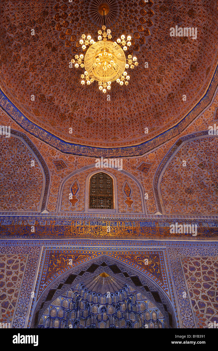 Interior cupola of Gur Emir, Gur-Amir, Guri Amir mausoleum, tomb of ...