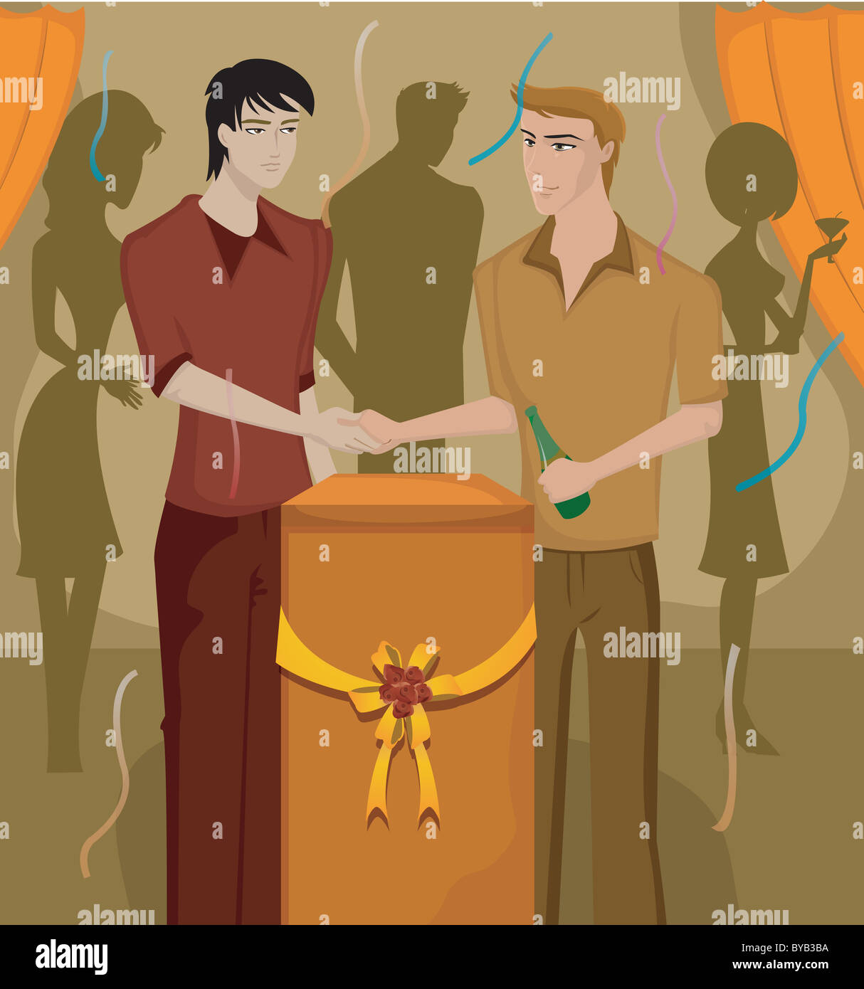 Two men shaking hands at a party Stock Photo - Alamy