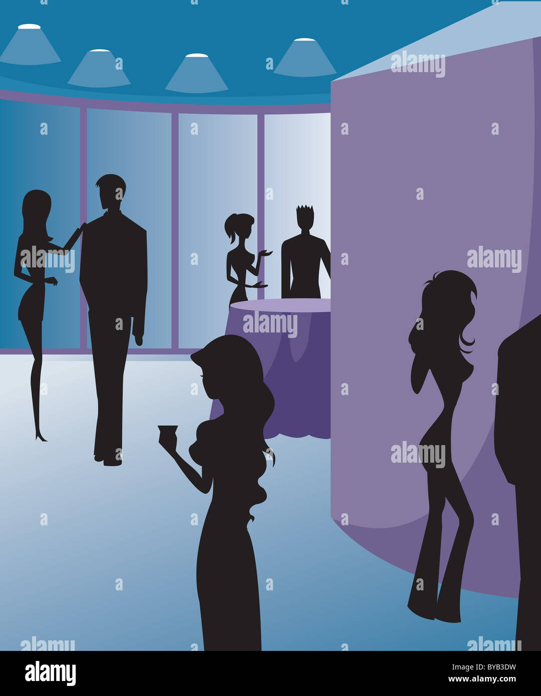 Silhouettes party hi-res stock photography and images - Alamy